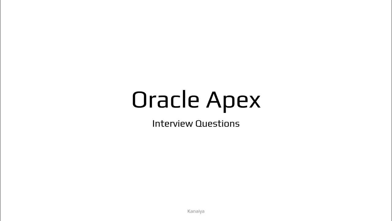 Describe Oracle Apex Architecture - YouTube