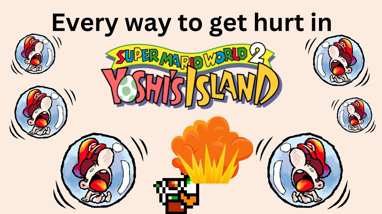 Every way to get hurt in Super Mario World 2 Yoshi's Island - YouTube