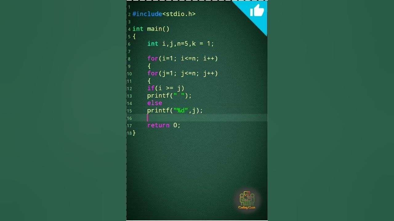 108🖥inverted Mirrored Half Pyramid ⭐ Pattern📚c Language Tutorial
