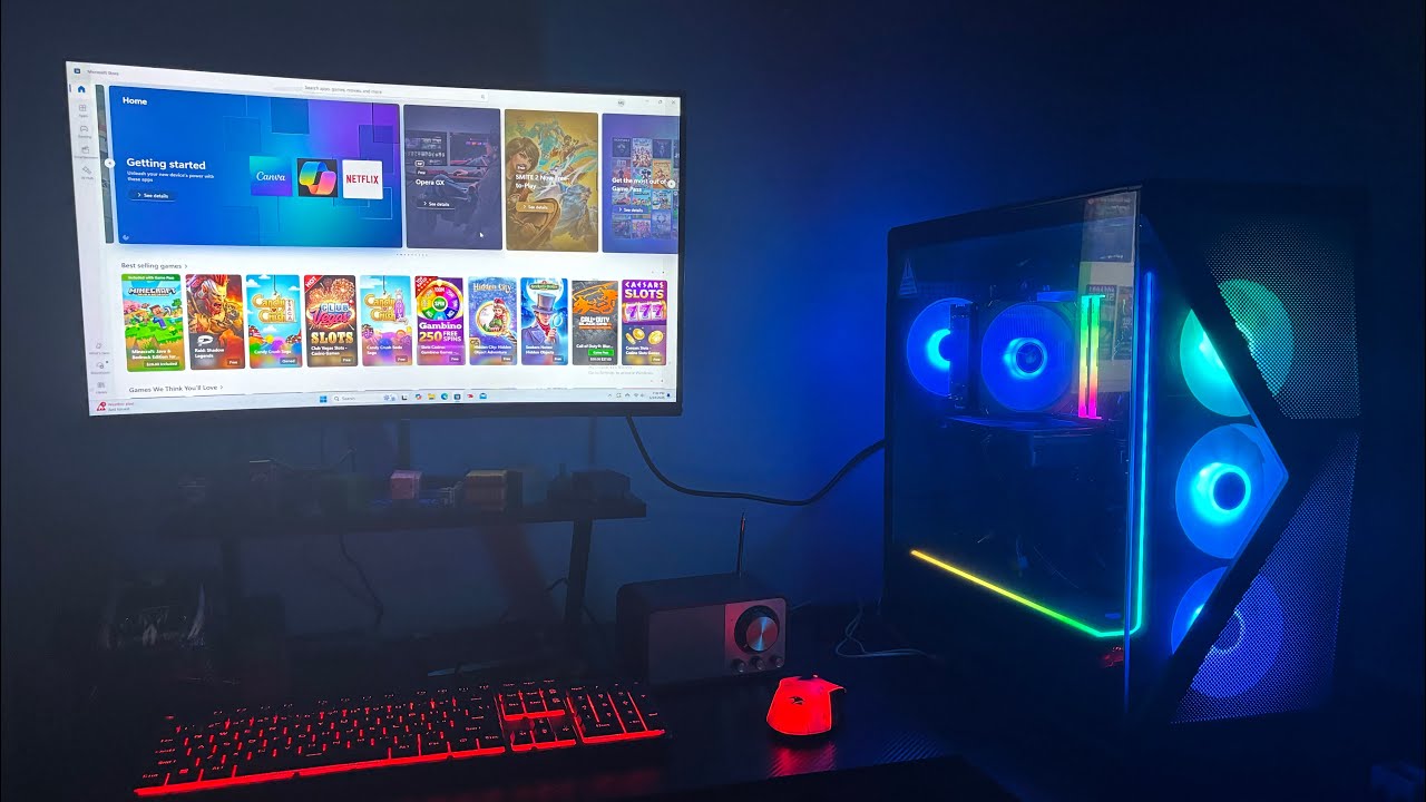 Cyberpower pc computer powerful with lights - YouTube