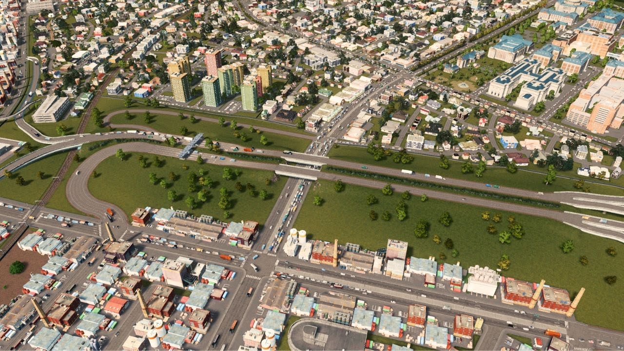 Heavy Traffic Flow On An Industrial Area! | Cities: Skylines - YouTube