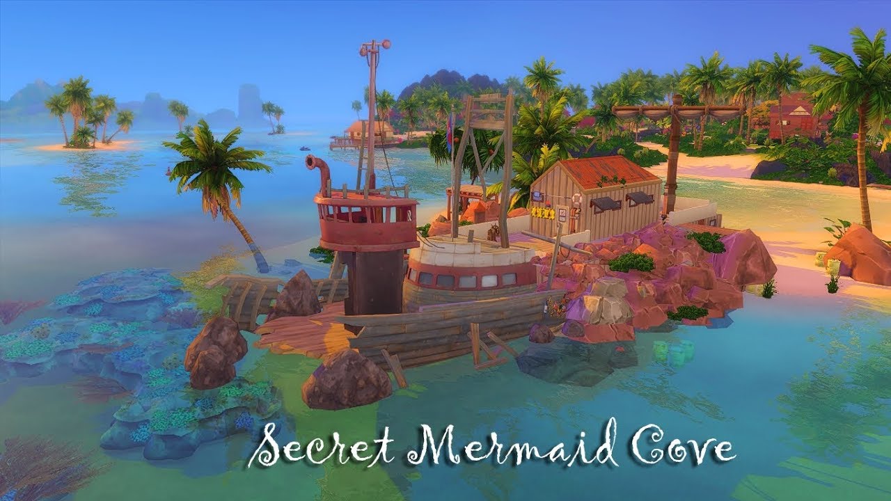 Shipwreck - Mermaid Secret Cove || Sims 4 Island Living Speed Build ...