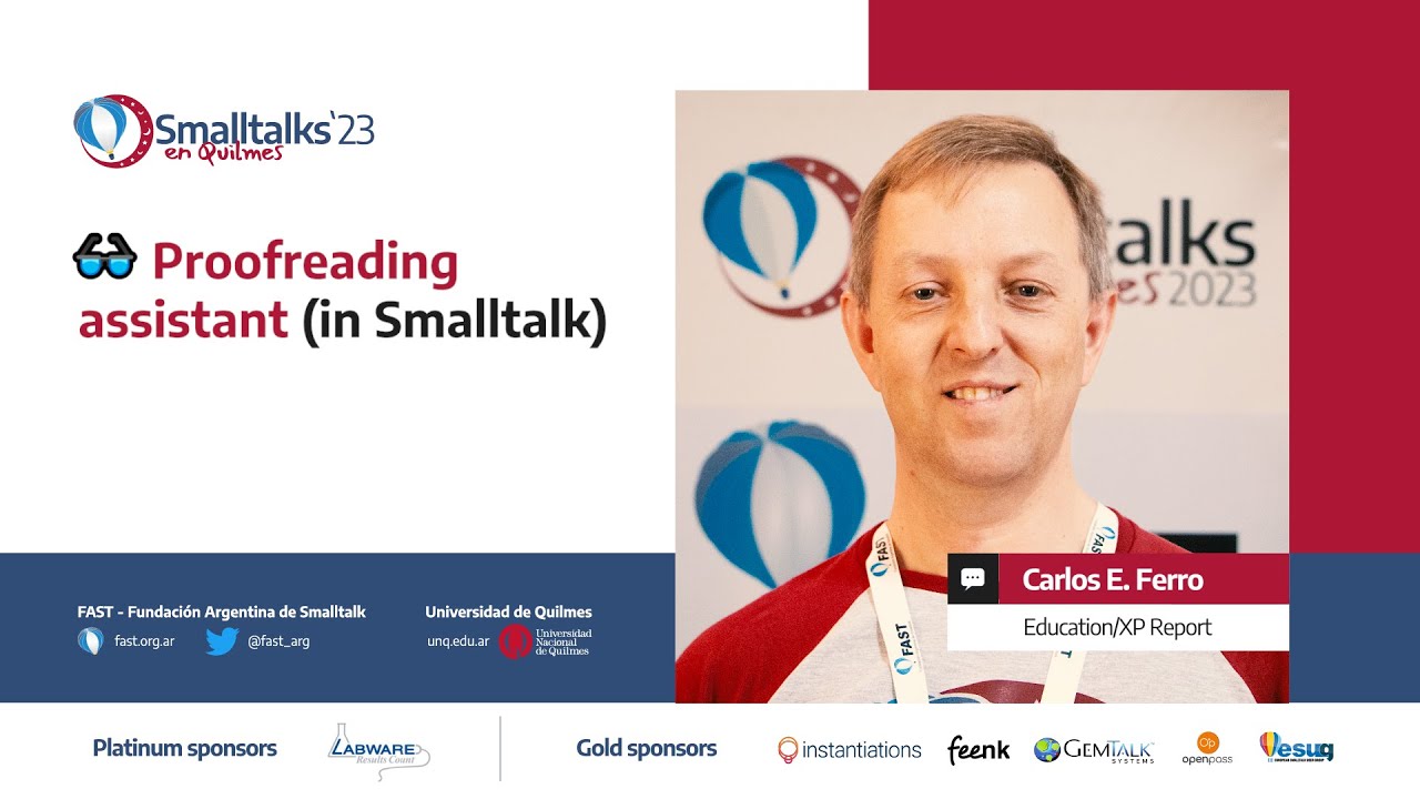 Proofreading assistant (in Smalltalk) by Carlos Ferro - YouTube