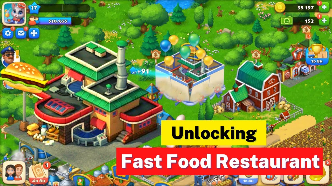 Township Gameplay | Township Level 16 Unlocking Fast Food Restaurant ...