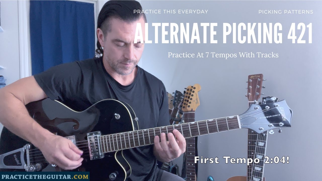Finger Exercises For Guitar-String Skipping 421-Practice This Everyday-Practice 7 Tempos - YouTube