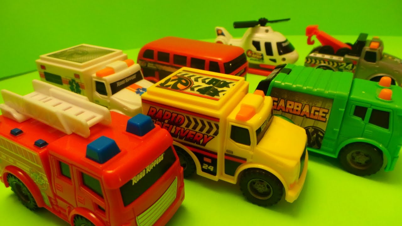 Road Rippers Full Set USA Unboxing Inc., Fire Engine, Ambulance ...