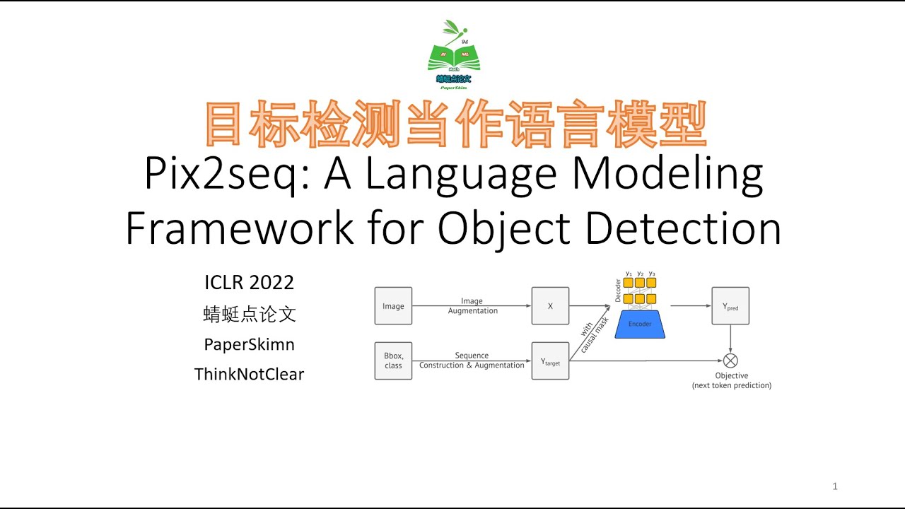 【点论文】295 Pix2seq A Language Modeling Framework For Object Detection Youtube 5611