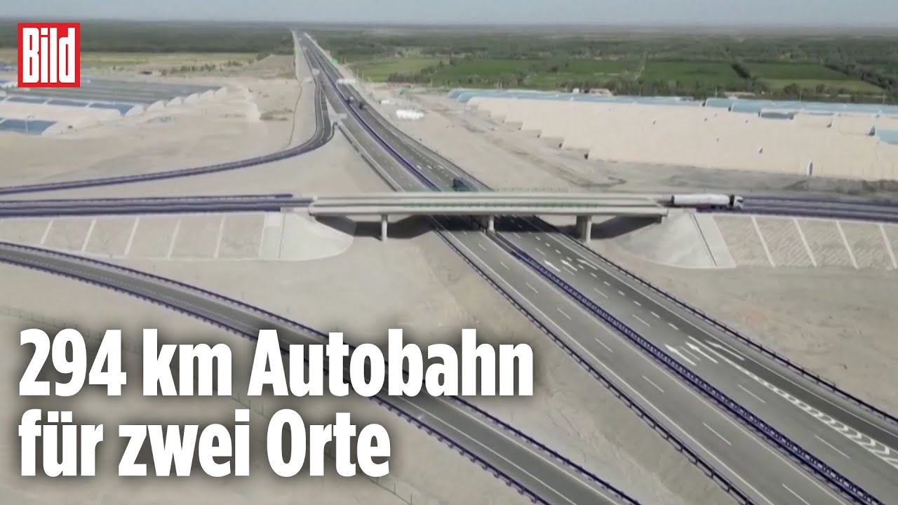 Neue Mega-Autobahn in China führt durch Mondlandschaft - YouTube