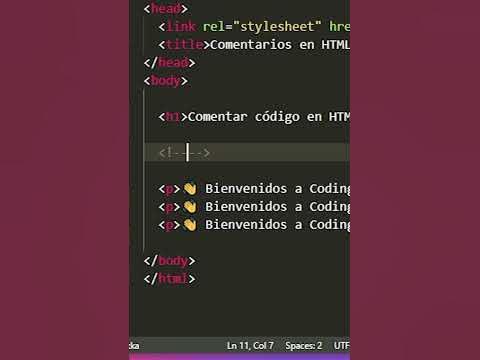 🟢 Cómo PONER un COMENTARIO en HTML 😉 [Curso HTML desde cero] #Shorts ...