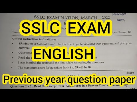 sslc exam english previous year question paper 2022 kerala syllabus ...