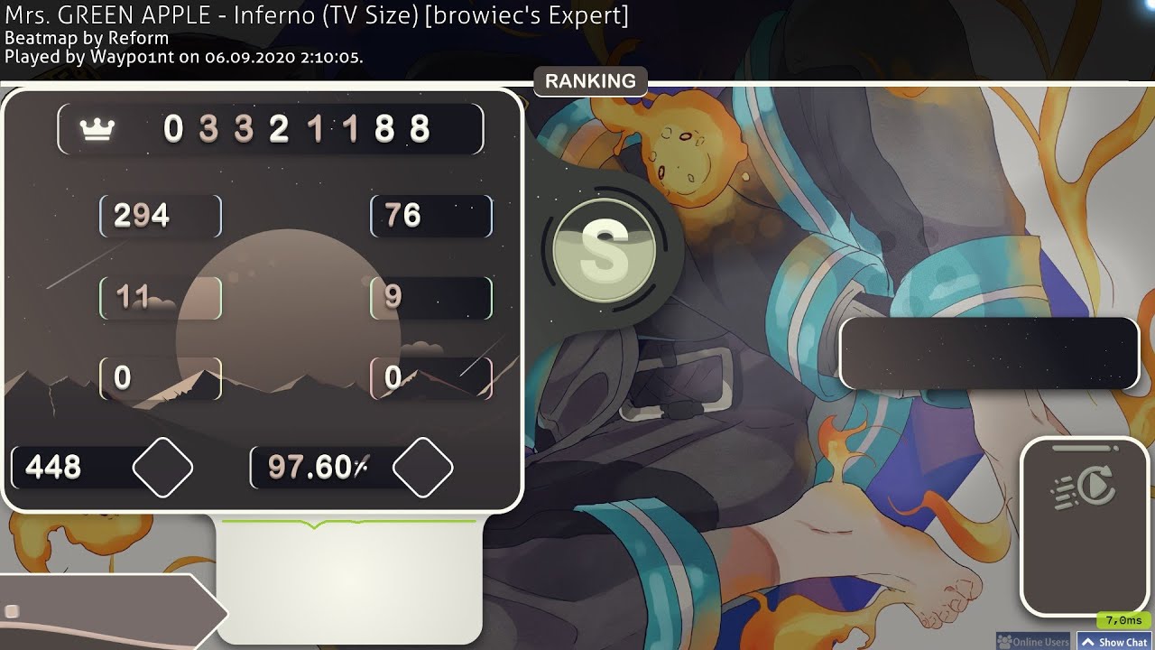 Osu! | Inferno (TV Size) | 5,26 stars FC | S rank | 149pp - YouTube