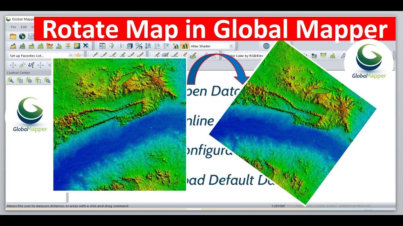 How To Rotate Map In Global Mapper - YouTube