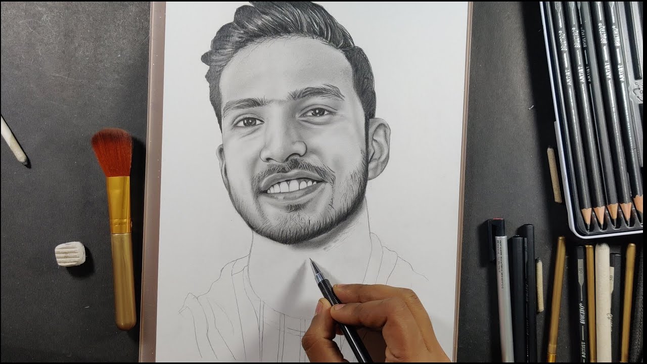 Techno Gamerz (Ujjwal Chaurasia) | Realistic Sketch | 4K | Time-lapse ...