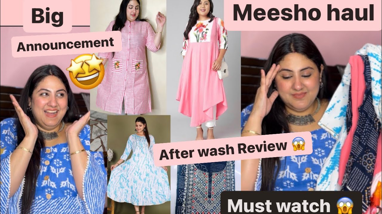 Meesho Kurties After Wash Review😱 Big Announcement😍 Plus Sizes Reetu Handa Youtube