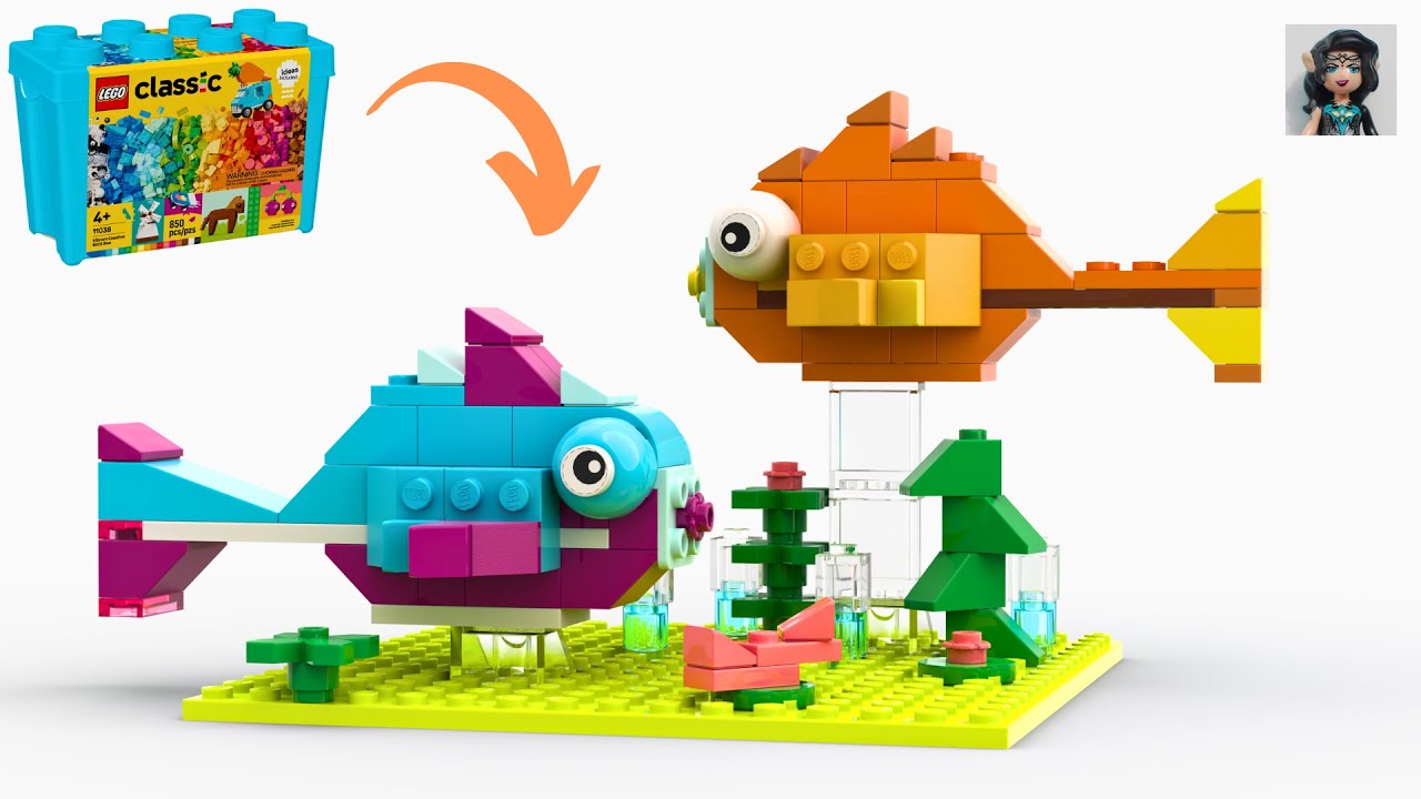 2 FISH Lego classic 11038 ideas How to build - YouTube