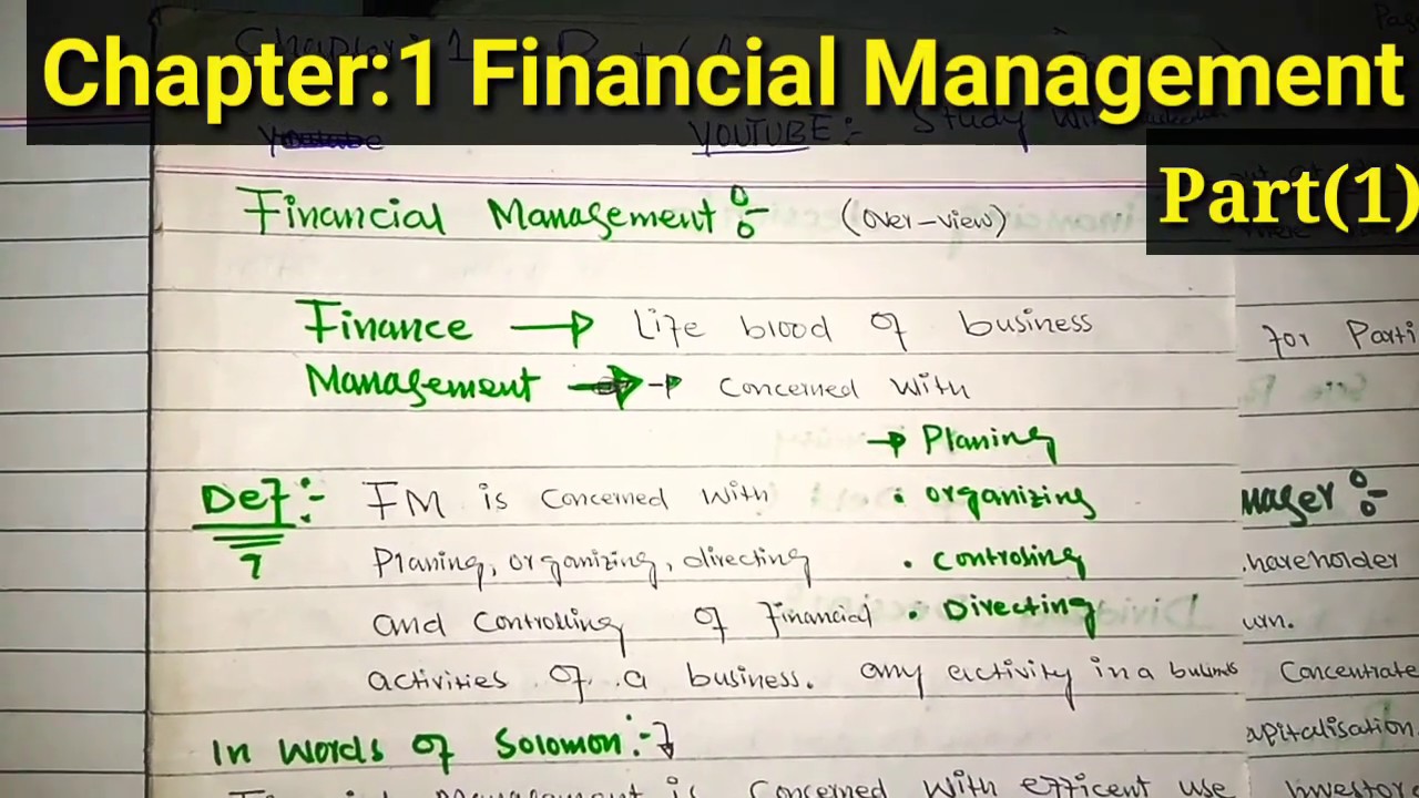 Introduction to Financial Management|| What is financial Management ...