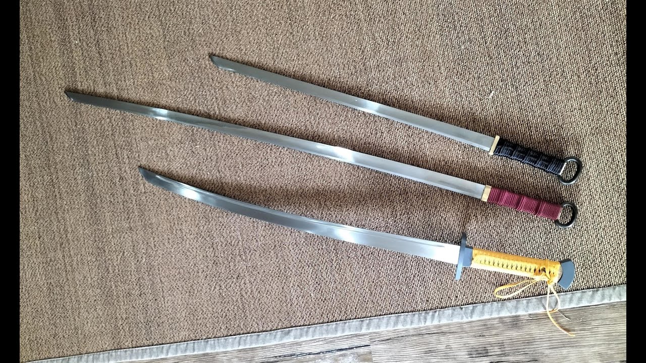 LK Chen tests and compares Ring Pommel Han Dao and Ming Yao Dao 汉和明军用刀 ...