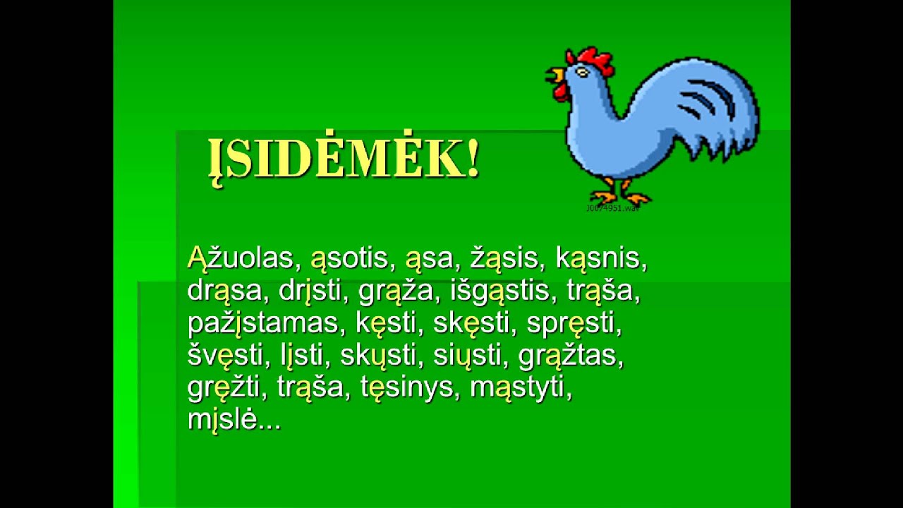 Nosinių raidžių rašyba žodžių šaknyse - YouTube