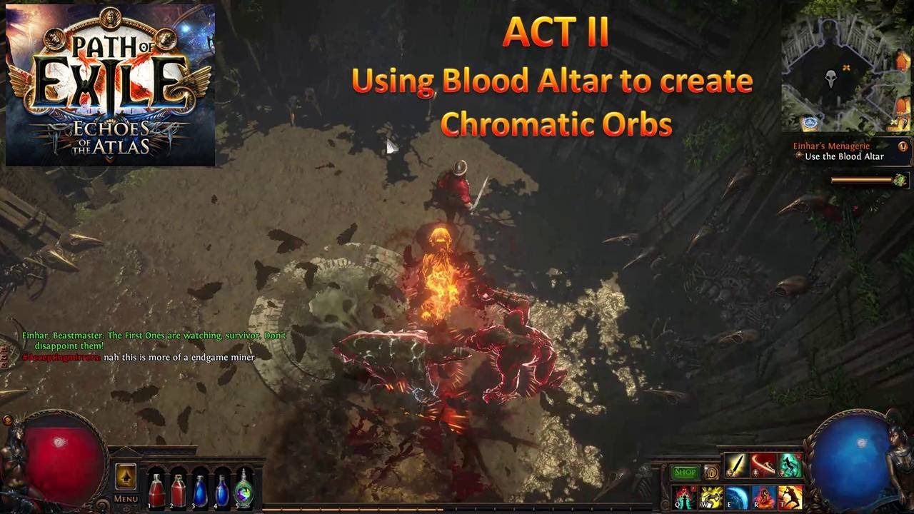 Path of Exile - ACT II - Using Blood Altar to create Chromatic Orbs ...