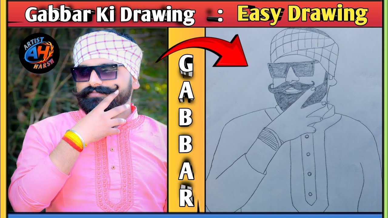 Gabbar Ki Drawing || Vipul Yadav ki Drawing || Boy Drawing || Artist ...