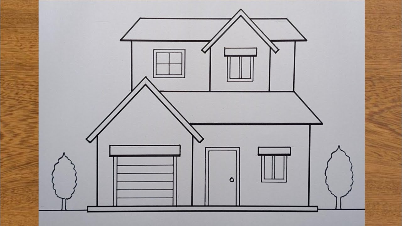 How to Draw a Level House|| Drawing Easy Level Houses For Beginners ...