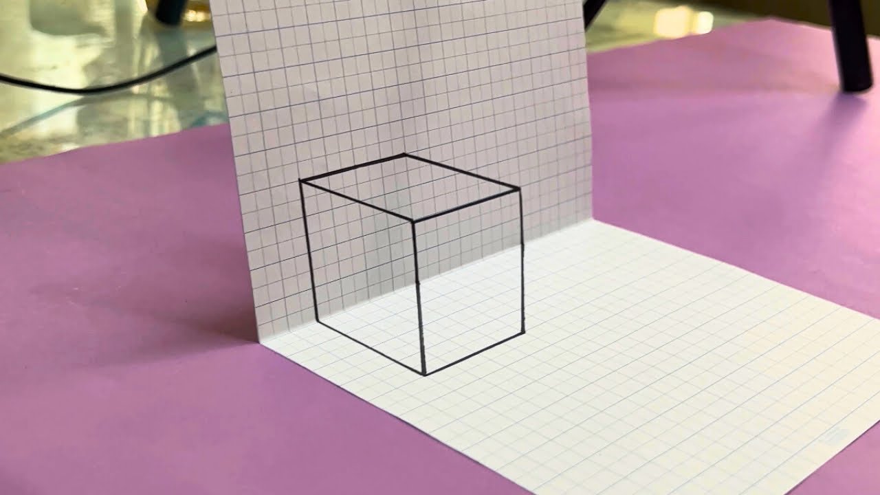 Perspective for Beginners / Perspective Cube drawing easy step by step ...