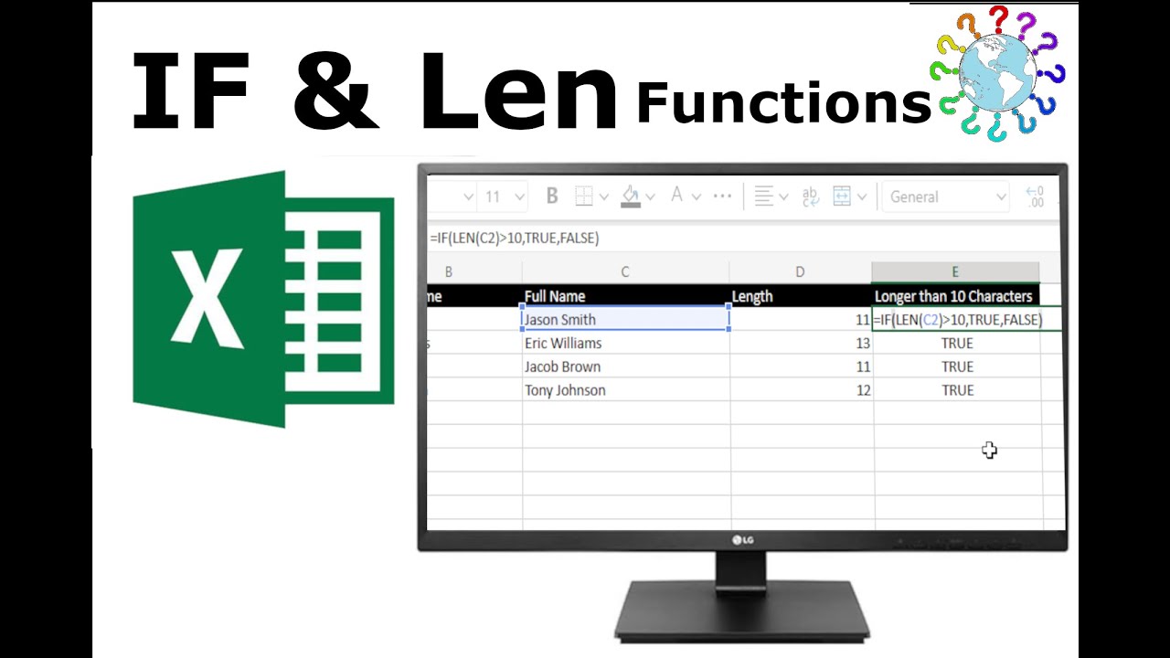 IF And Len Functions In Excel YouTube IF And Len Functions In Excel YouTube
