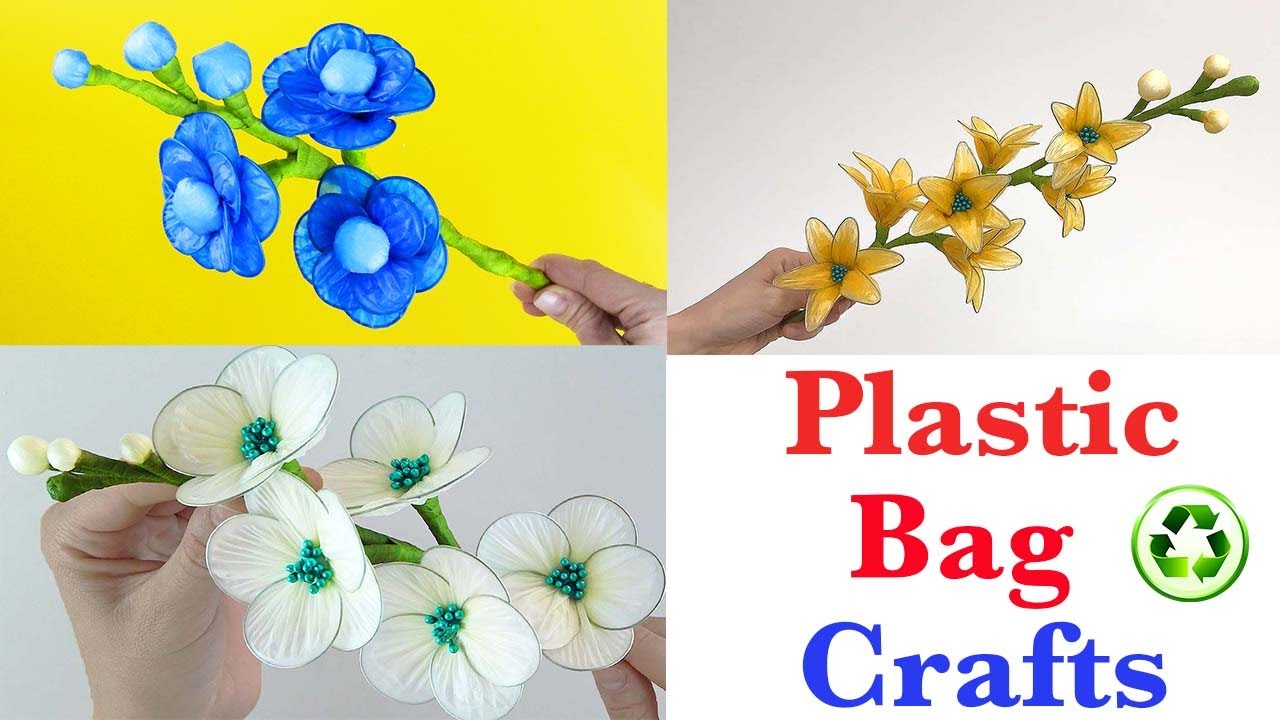 3 DIY Recycled Plastic Flowers | Easy Plastic Bag Crafts - YouTube
