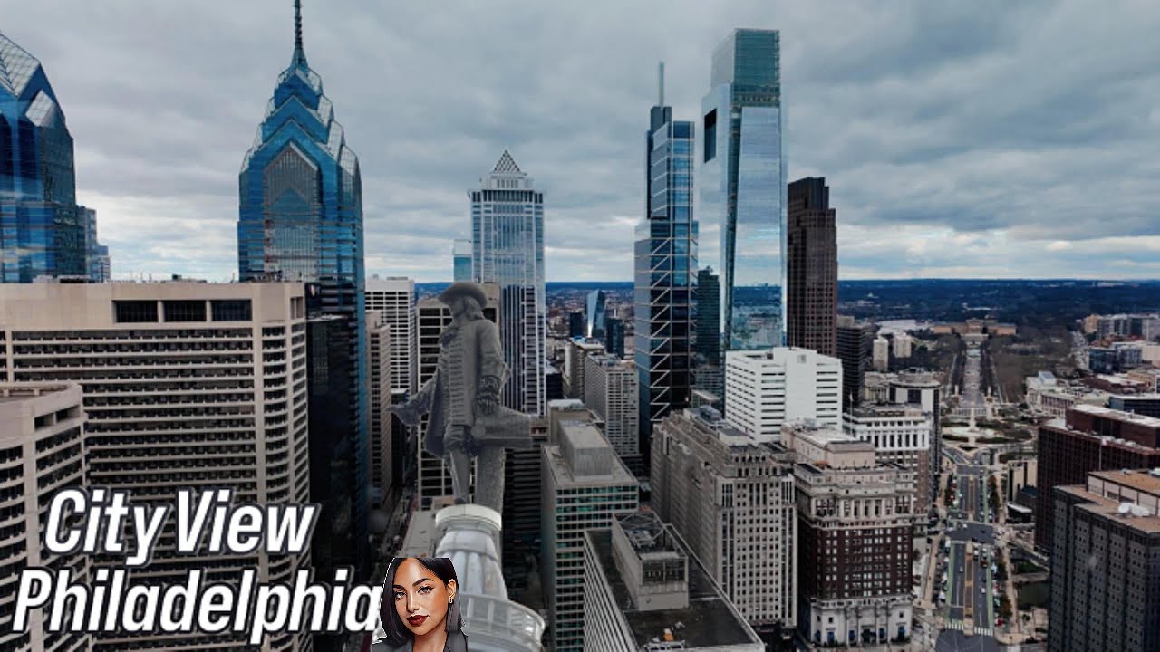 [4K] View from the William Penn observation deck | Philadelphia 360 ...