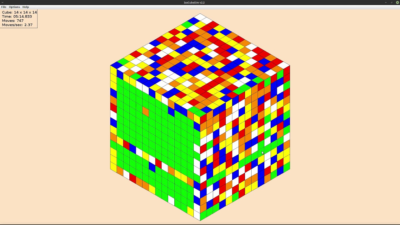 3rd center test on 14x14 rubik's cube - YouTube