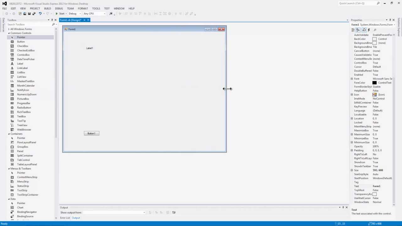 Vb Express 2012 Desktop Tutorial 2 Events Code Example Youtube