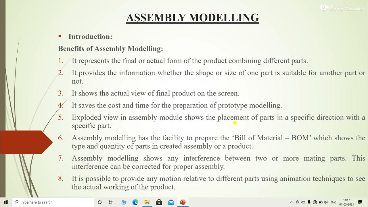 CAD: Chapter-5: Assembly Modelling - YouTube