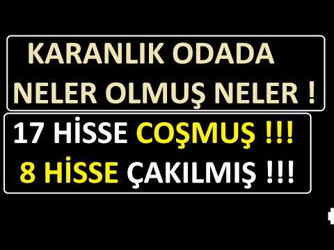 DİKKAT !!! KARANLIK ODADA NELER OLMUŞ NELER ! 17 HİSSE COŞMUŞ !!! 8 HİSSE ÇAKILMIŞ !!! BIST BORSA