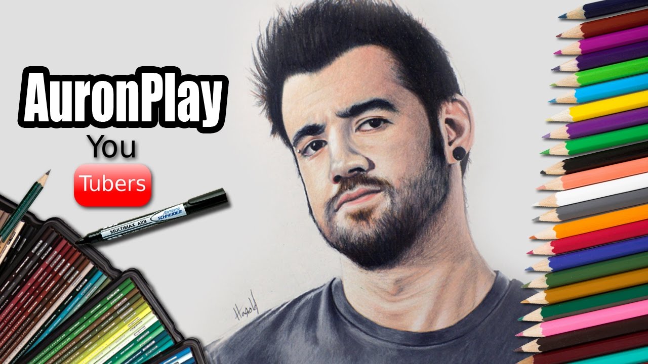 Dibujo de AuronPlay - Retratando Youtubers - capitulo 6 - YouTube