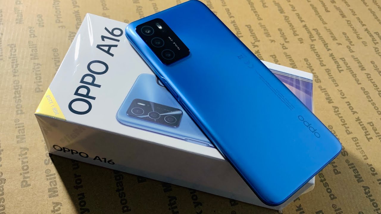 Oppo A16 Pearl Blue Unboxing - YouTube