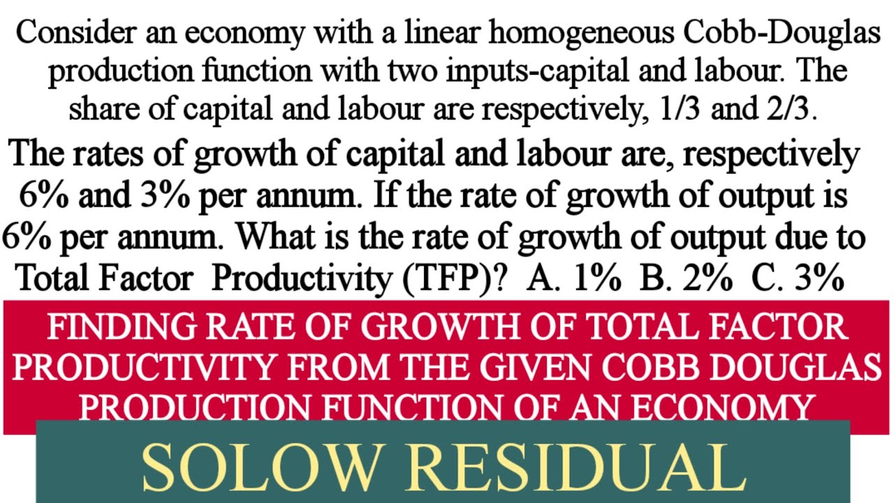 Finding Growth of Total Factor Productivity from Cobb-douglas ...