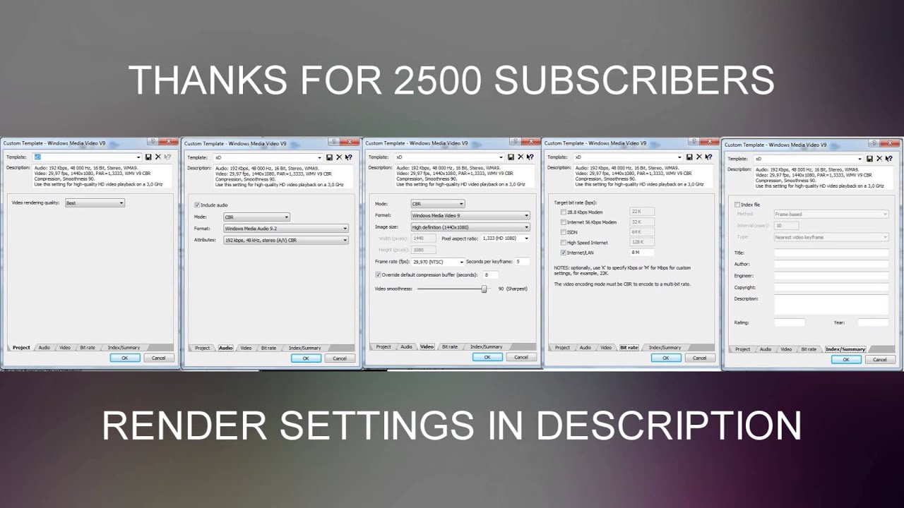 RENDER SETTINGS [Thanks for 2500 subscribers] - YouTube