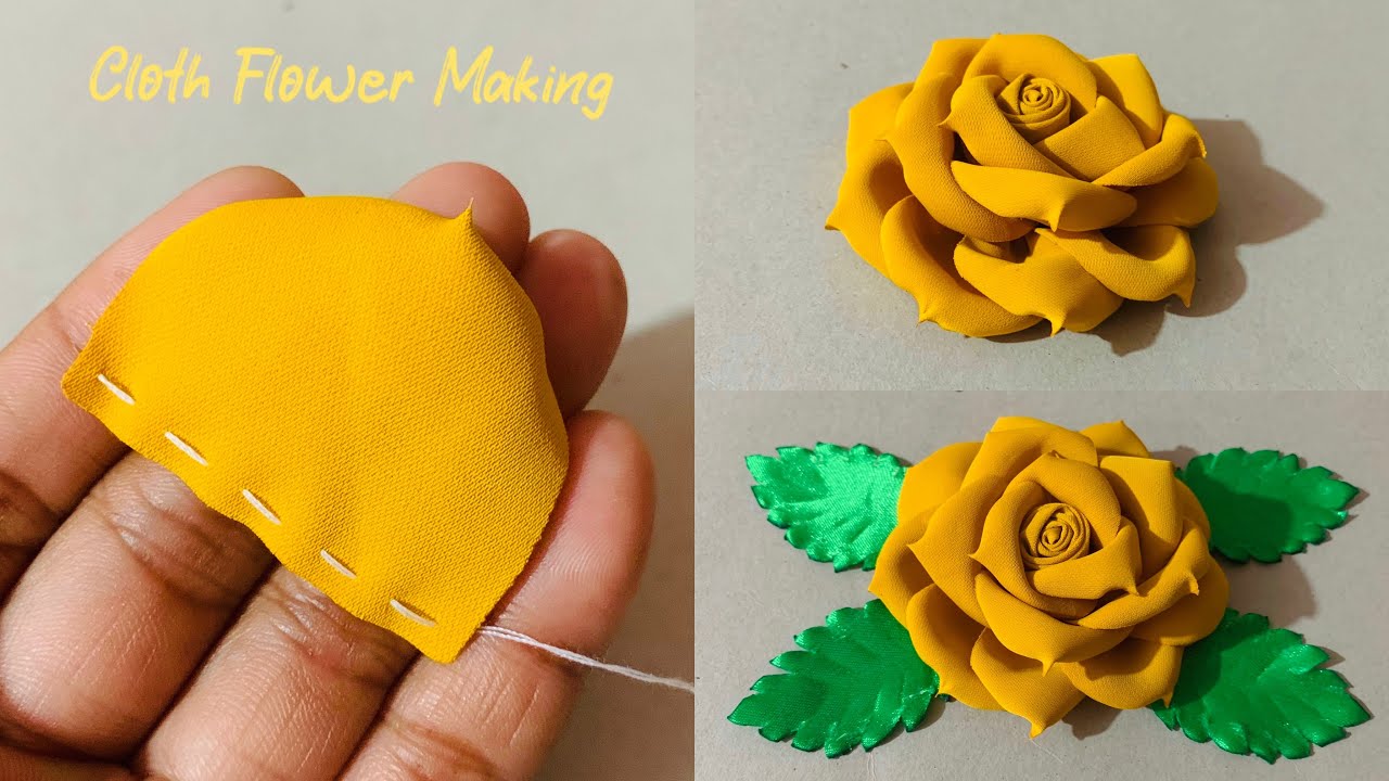 DIY: How to make an adorable fabric rose flower ~ in just 7 minutes ...