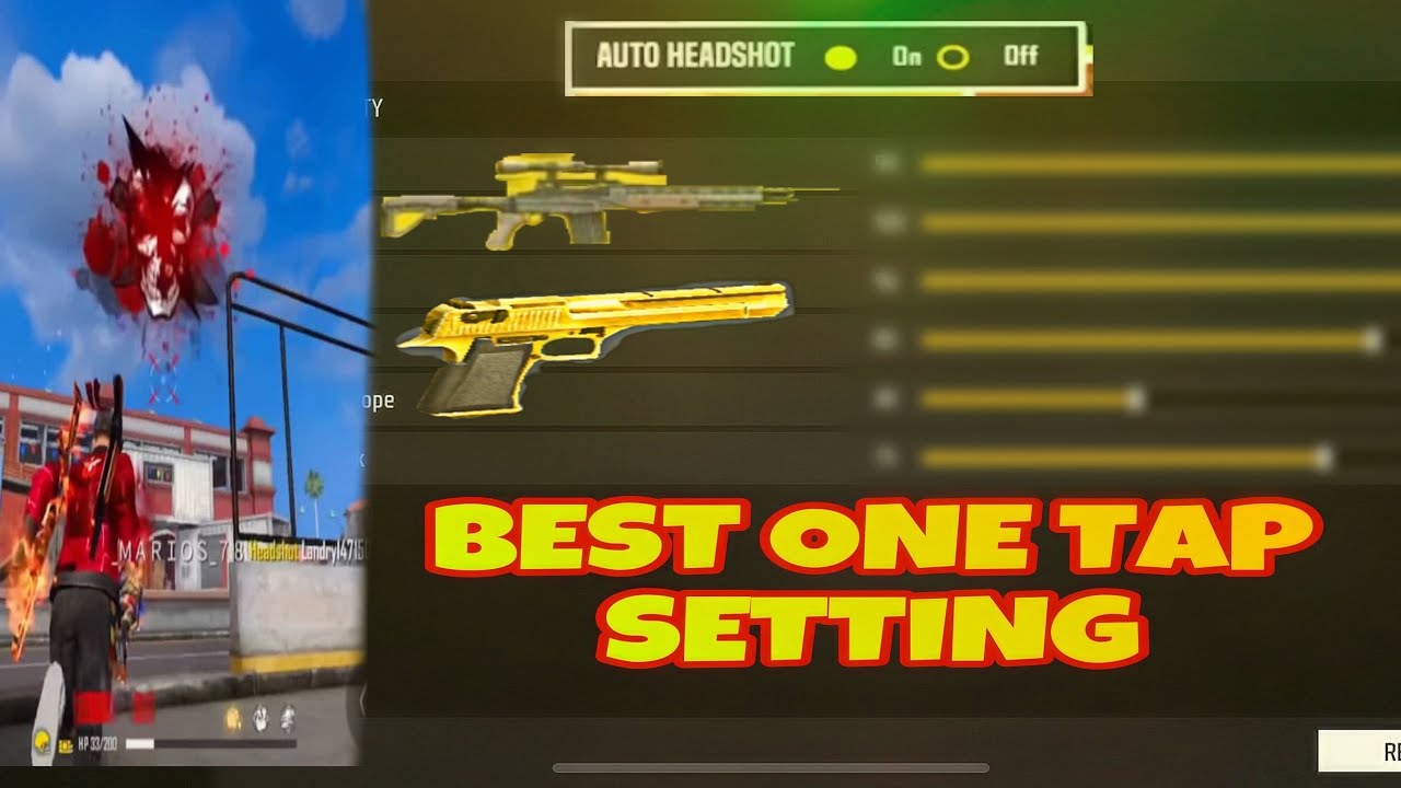 Free Fire One Tap Setting 2023 🎯| Best Sensitivity Setting | Fire ...