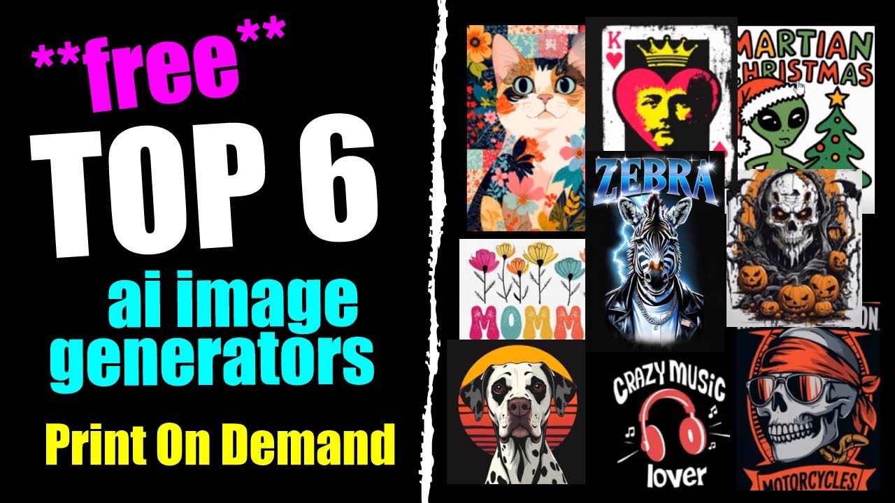 6 BEST FREE Ai Image Generators for Print On Demand - YouTube