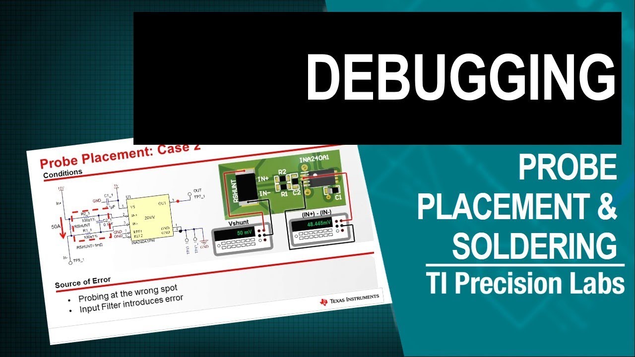 Debug a current shunt monitor: Probe and soldering - YouTube