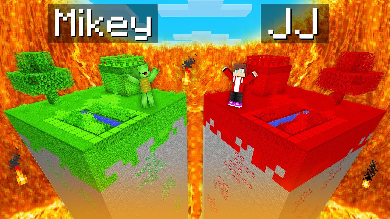 Mikey Chunk and JJ Chunk vs Lava Tsunami in Minecraft - Maizen - YouTube