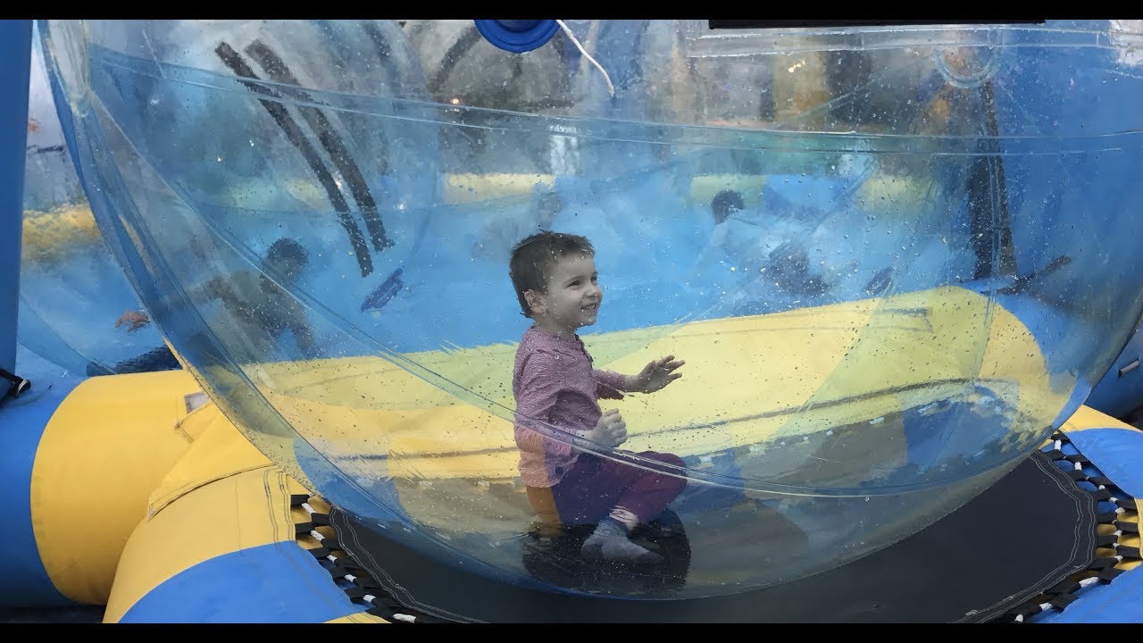 KIDS WALKING ON WATER ON GIANT BUBBLE BALL | KIDS OUTDOOR PLAYGROUND ...