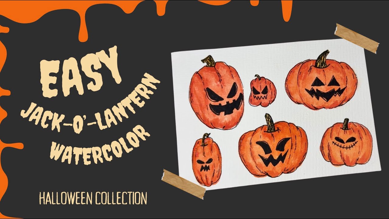 Super Easy Watercolor Jack-o'-Lantern | Halloween Painting for Kids ...