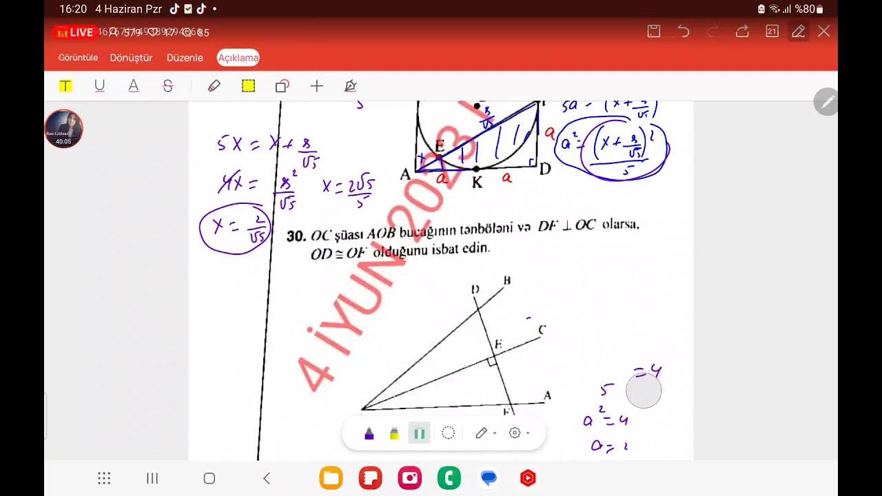 4 iyun 2023 Blok 1 riyaziyyat sualları - YouTube