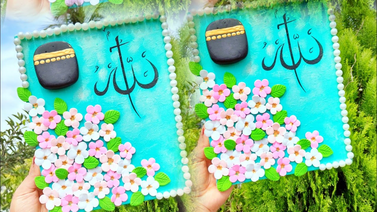 Allah name Calligraphy with Air dry clay craft ideas ll Creative craft ...