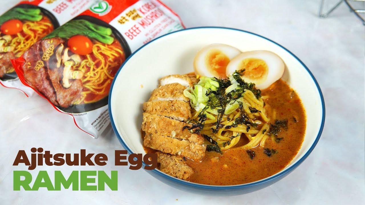 RESEP AJITSUKE EGG KOREAN NOODLE - YouTube