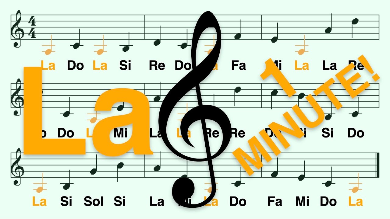 How to Read Note La in 1 Minute (Fixed Do Solfege) - 11 Notes, Treble ...