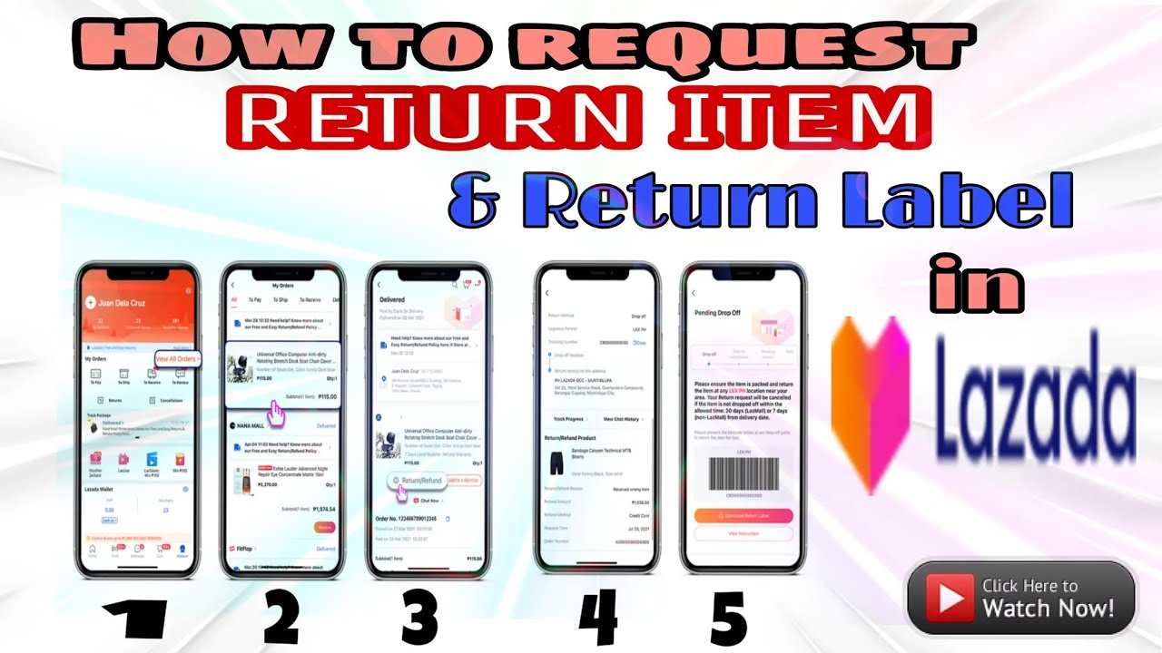 How To Request RETURN REFUND And RETURN LABEL In Lazada Easy Tutorial