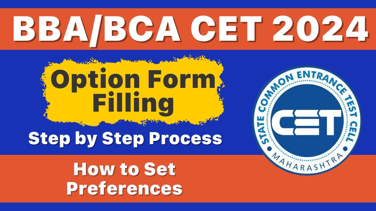 BBA/BCA CET 2024 | Option Form Filling Process | How to set preferences ...